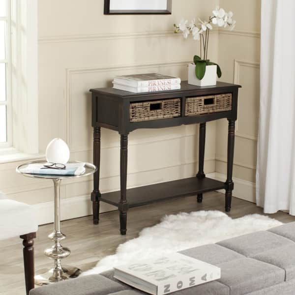 SAFAVIEH Corbin Brown Console - 35.8" x 13" x 31.9" - Bed Bath & Beyond ...
