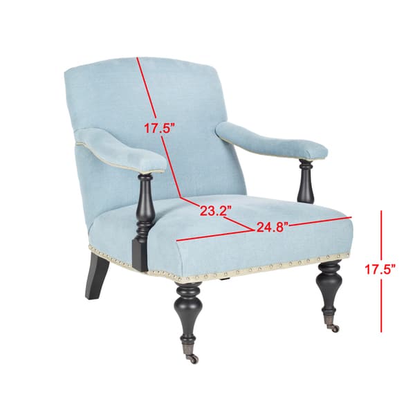 SAFAVIEH Devona Light Blue Linen Arm Chair - 27.6"x36.8"x35" - Bed Bath ...