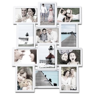 Shop Adeco 12-photo Collage White Wood Picture Frame - Free Shipping ...