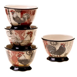 Certified International Fancy Rooster Ice Cream Bowls, Set of 4 - Bed ...