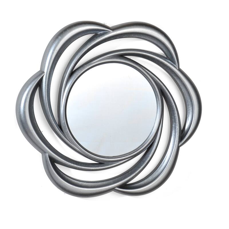 Elements 24-inch Silver Floral Swirl Mirror - Overstock - 9067501