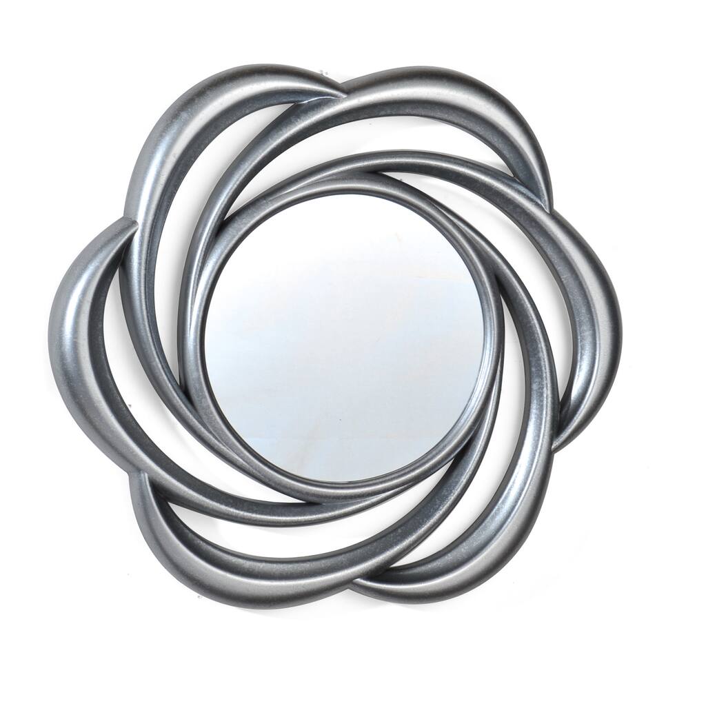 Elements 24-inch Silver Floral Swirl Mirror - Overstock - 9067501