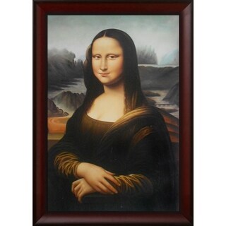 La Pastiche Leonardo da Vinci 'Mona Lisa' Hand Painted Framed Canvas ...
