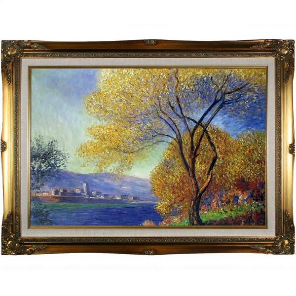 Claude Monet 'Antibes, View of Salis' Hand Painted Framed Canvas Art ...