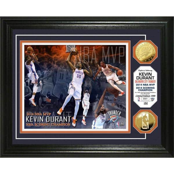 NBA Kevin Durant 2014 NBA MVP and Scoring Title Gold Coin Photo Mint ...