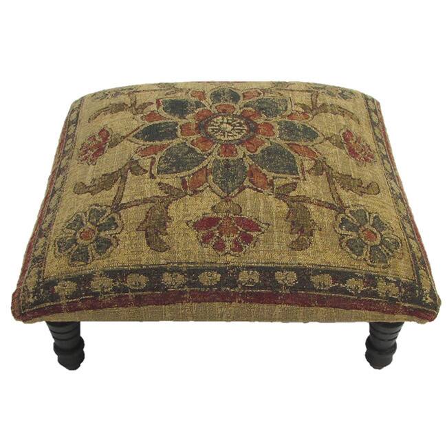 Corona Decor Floral and Leaf design Hand-woven Footstool - Overstock ...