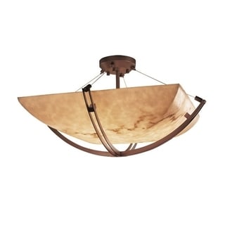 Justice Design LumenAria Crossbar 3-light Dark Bronze Square Bowl Semi ...