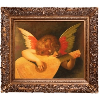 La Pastiche Rosso Fiorentino 'Musical Angel' Hand Painted Framed Canvas ...