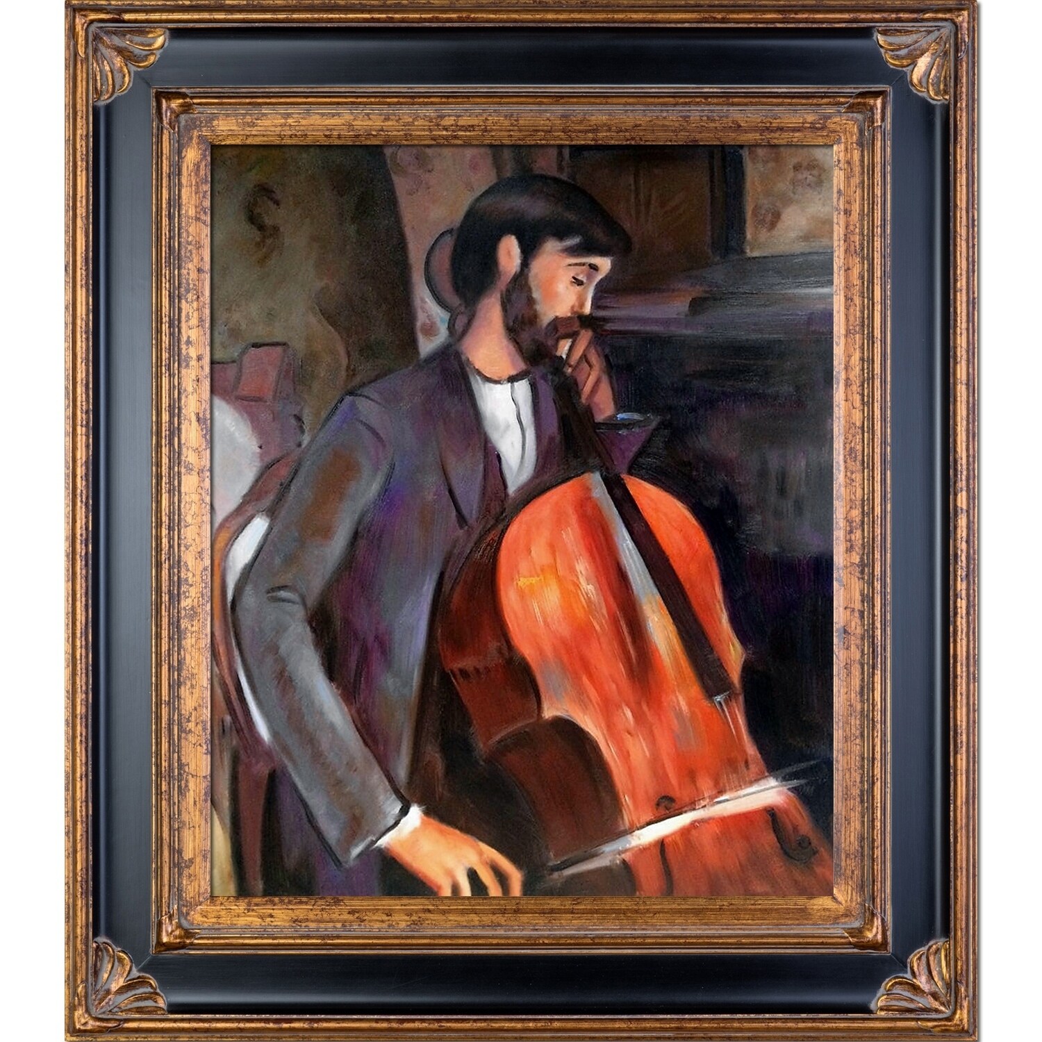 Shop Amedeo Modigliani 'The Cellist' Hand Painted Framed Canvas Art ...