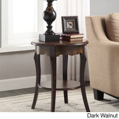Roseville Round Top and Scalloped Edge Accent Table - Overstock - 9106219