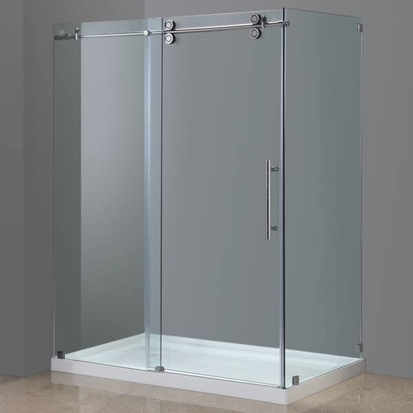 Aston Langham 60-in x 35-in x 77.5-in Completely Frameless Sliding ...