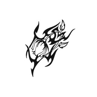 Rose Flower In Tribal Flame Vinyl Wall Art - Bed Bath & Beyond - 9116747