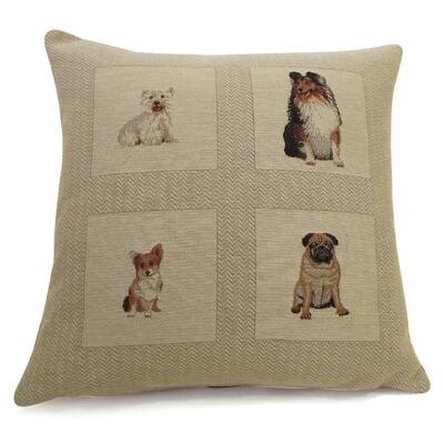 Corona Decor French Woven Sitting Dog Design Cotton and Wool Decorative ...