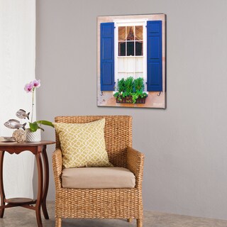 Blue Shutters' Architectural Wrapped Canvas Wall Art - Bed Bath ...