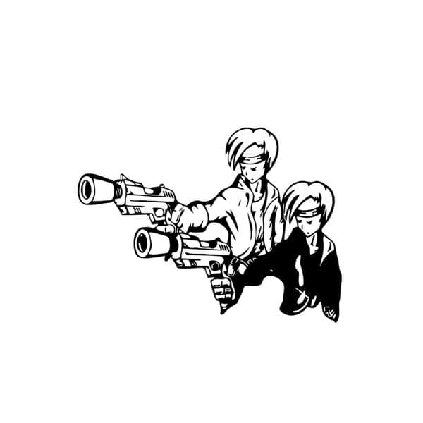 Two Shooting Man Pistols Vinyl Wall Art - Bed Bath & Beyond - 9135514