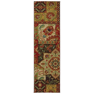 Karastan Carmel Monte Vista Crimson Rug (2'4 x 8'3) - Green/Brown/Gold ...