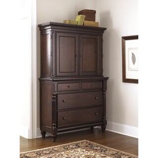 Signature Designs by Ashley 'Key Town' Dark Brown Media Chest Hutch ...