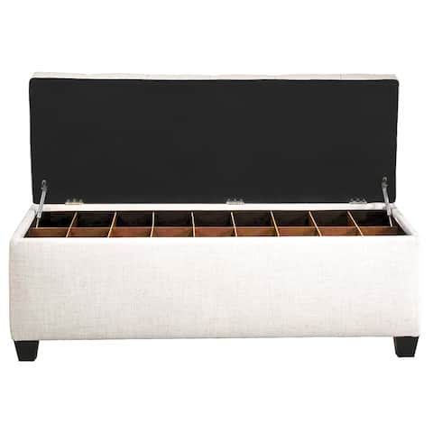Sole Secret Loft Magnolia Fabric Shoe Storage Bench with Espresso Legs ...