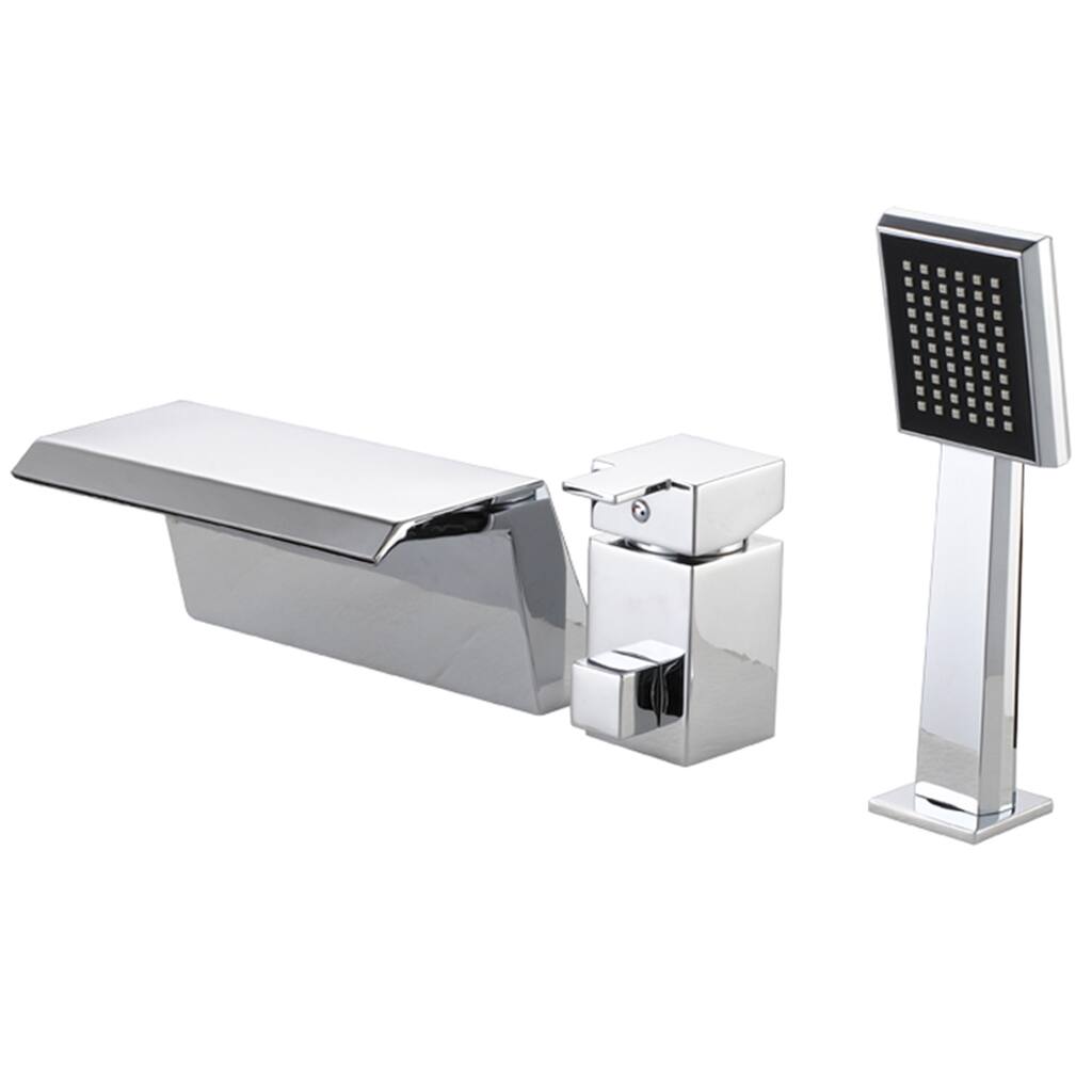 Sumerian Polished Chrome Single Handle Deck Mount Bath Tub Faucet ...