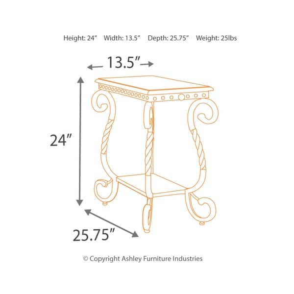 Rafferty Dark Brown Chair Side End Table - - 9158394