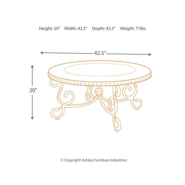 Signature Design by Ashley Rafferty Round Dark Brown Cocktail Table ...
