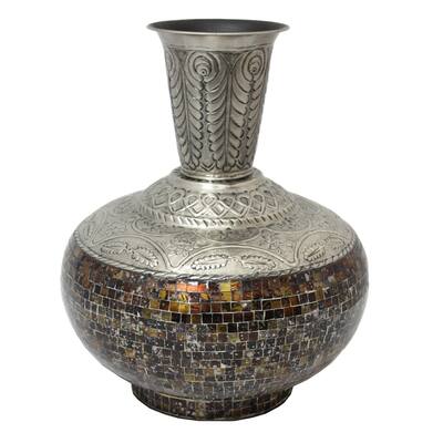 Luxor Artisan Handcrafted Glass Mosaic Accent Vase - Overstock - 9160323