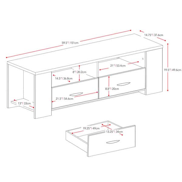 Sonax Bromley Urban Maple 70-inch TV Stand/ Component Bench - Bed Bath ...