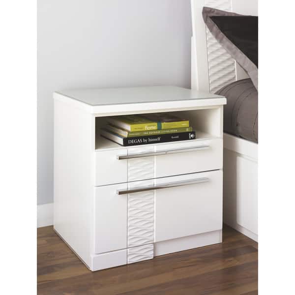 Jansey White 2-drawer Nightstand - Bed Bath & Beyond - 9166465
