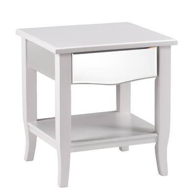 SEI Furniture Montmarth White Mirrored End Table - Overstock - 9169722
