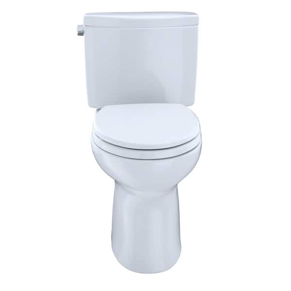 Toto Drake II 2-Piece Elongated 1.28 GPF Toilet with CeFiONtect and ...