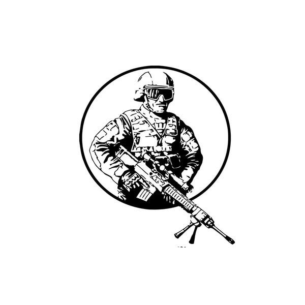 Machine Gunner Vinyl Wall Art - Bed Bath & Beyond - 9172547