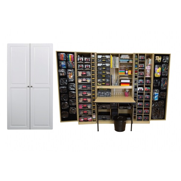 Original ScrapBox Workbox White Raised Panel Craft Storage Armoire ...