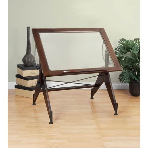 Studio Designs Aries Glass Top Drafting Table - Bed Bath & Beyond - 9173842