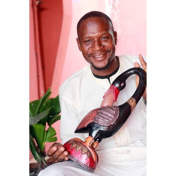 Handmade Ashanti Sankofa Bird Sese Wood Sculpture (Ghana) - 14.25" H x ...