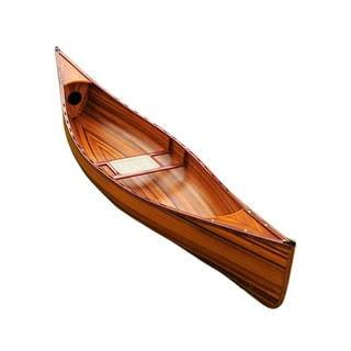 Hand-crafted 10-foot Cedar Wood Display Canoe - Bed Bath & Beyond - 9176581