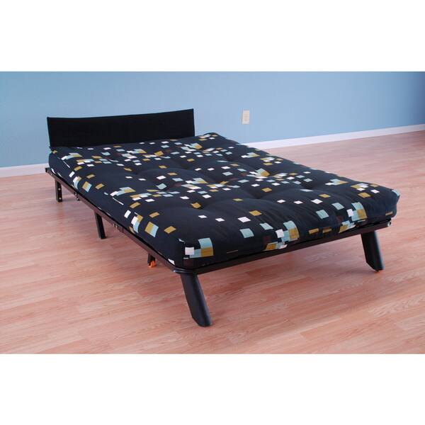 Christopher Knight Home Elroy Frame/Black Finish/Modern Blocks Futon ...