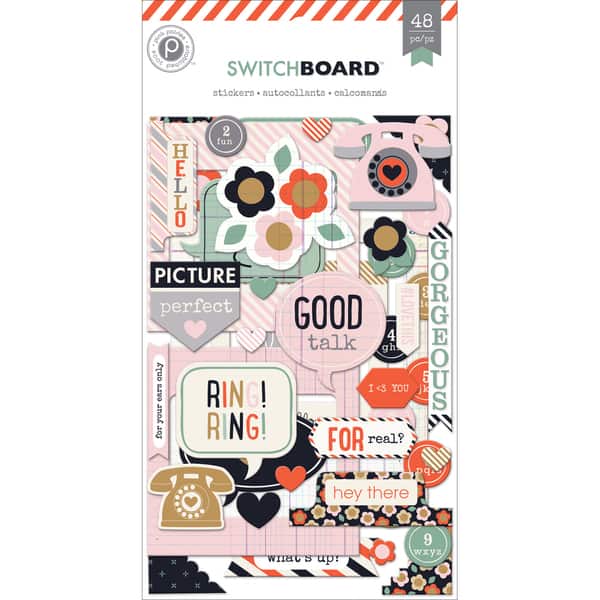 Switchboard Chipboard Stickers Flip Pack 3/Sheets-Frames, Word Art ...