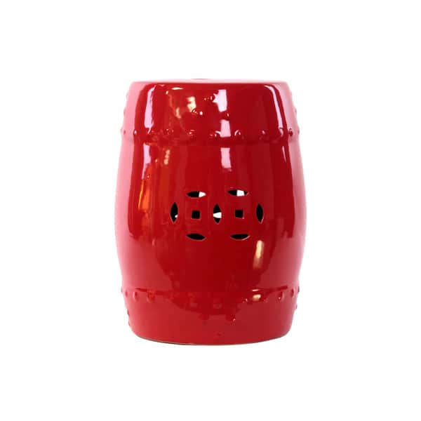 Red Ceramic Garden Stool - Bed Bath & Beyond - 9199199