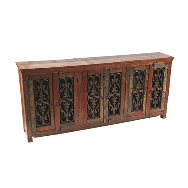 Beech 6 Door Iron Jali Buffet - Bed Bath & Beyond - 9199461