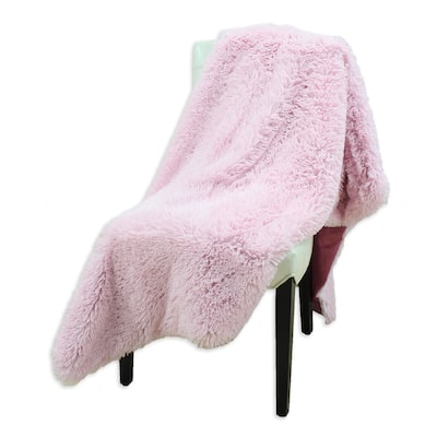 Shaggy 26x40-inch Pink Passion/Dusty Rose Throw Blanket - Overstock ...