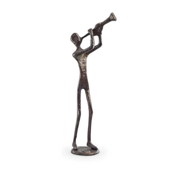 Trumpet Player Bronze Sculpture - Bed Bath & Beyond - 9214749
