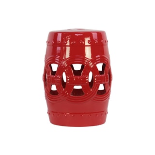 Ceramic Red Decorative Red Garden Stool - Bed Bath & Beyond - 9215138