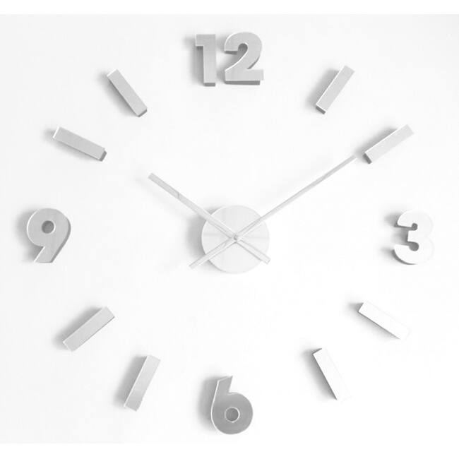 Contemporary 30-inch DIY Self Adhesive Silvertone Wall Clock ...