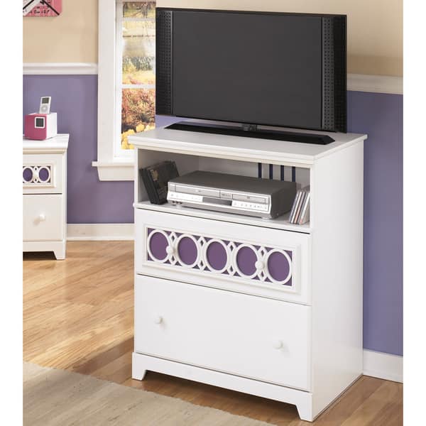 Signature Design by Ashley Zayley White Media Chest - Bed Bath & Beyond ...