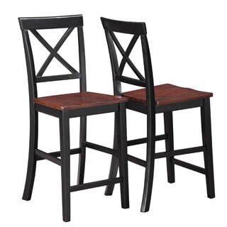 Verrazano Two-tone Wood Counter Stools (Set of 2) - Bed Bath & Beyond ...