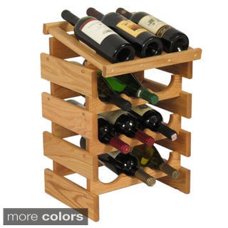 12-bottle Stackable Wood Dakota Wine Rack with Display Top - Bed Bath ...