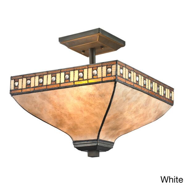 Avery Home Lighting Crimson 3-light Amber Tiffany-style Styled Glass ...