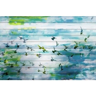 Parvez Taj 'Marsh' Painting Print on White Wood - Multi-color - Bed ...