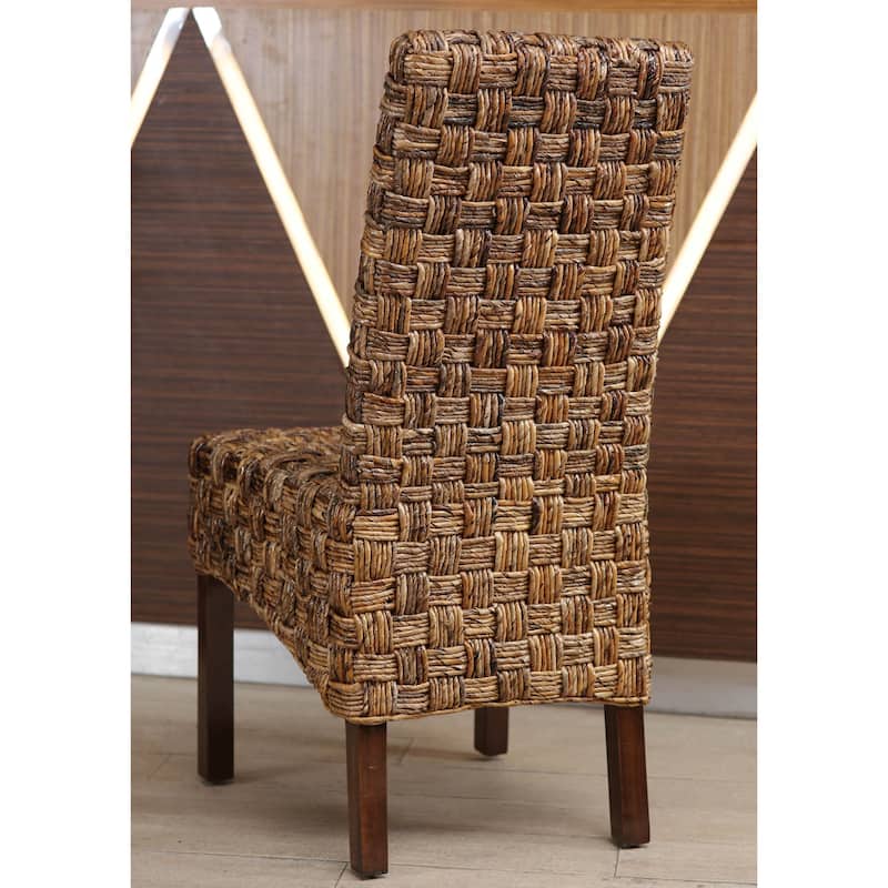 Victor Woven Abaca/Mahogany Dining Chair - Overstock - 9270303