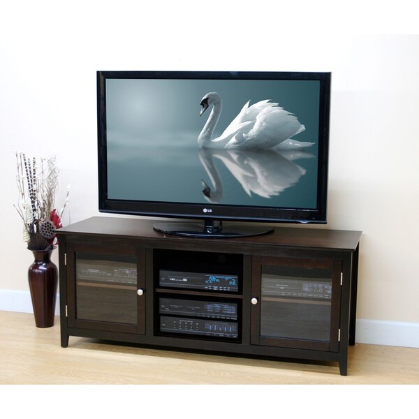Shop 60-inch Mocha TV Stand - Free Shipping Today - Overstock.com - 9283615